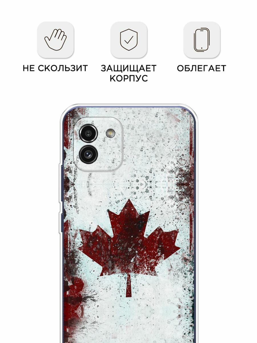 Чехол на Samsung Galaxy A03 / Самсунг Галакси А03 с принтом "Канада" — фото 1