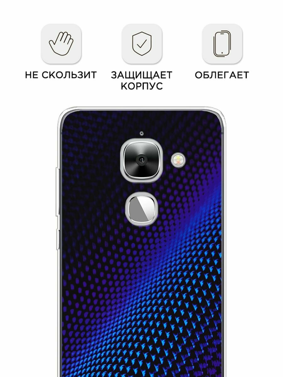 Чехол на LeEco Le 2/2 pro / Лееко Ле 2/2 про с принтом "Синий карбон" — фото 1