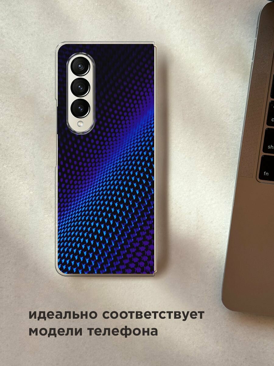 Чехол на Samsung Galaxy Z Fold 4 / Самсунг Галакси Зет Фолд 4 с принтом "Синий карбон" — фото 1