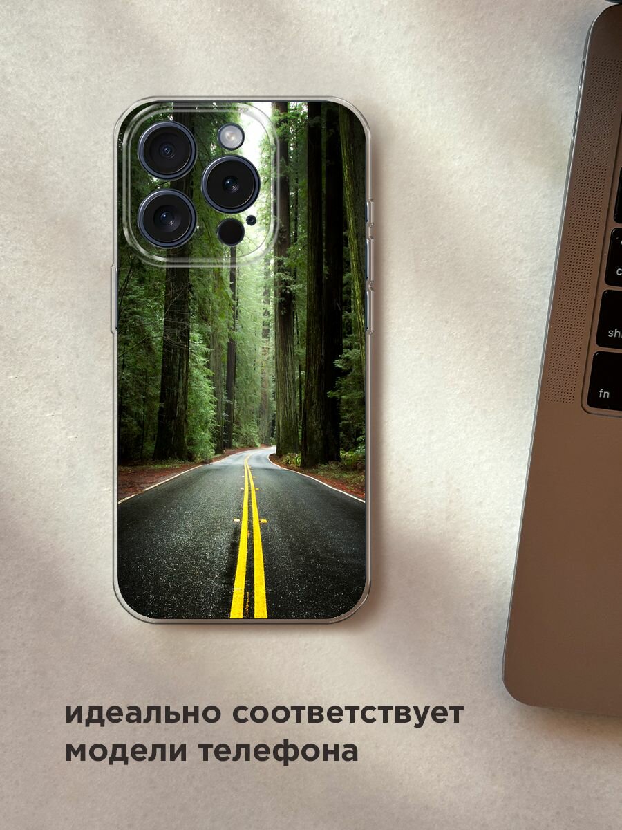 Чехол на Apple iPhone 15 Pro / Айфон 15 Про с принтом "Лес 17" — фото 1