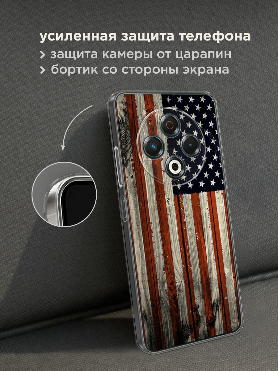 Силиконовый чехол на Tecno Spark 30 / Текно Спарк 30 с принтом "США" — фото 1