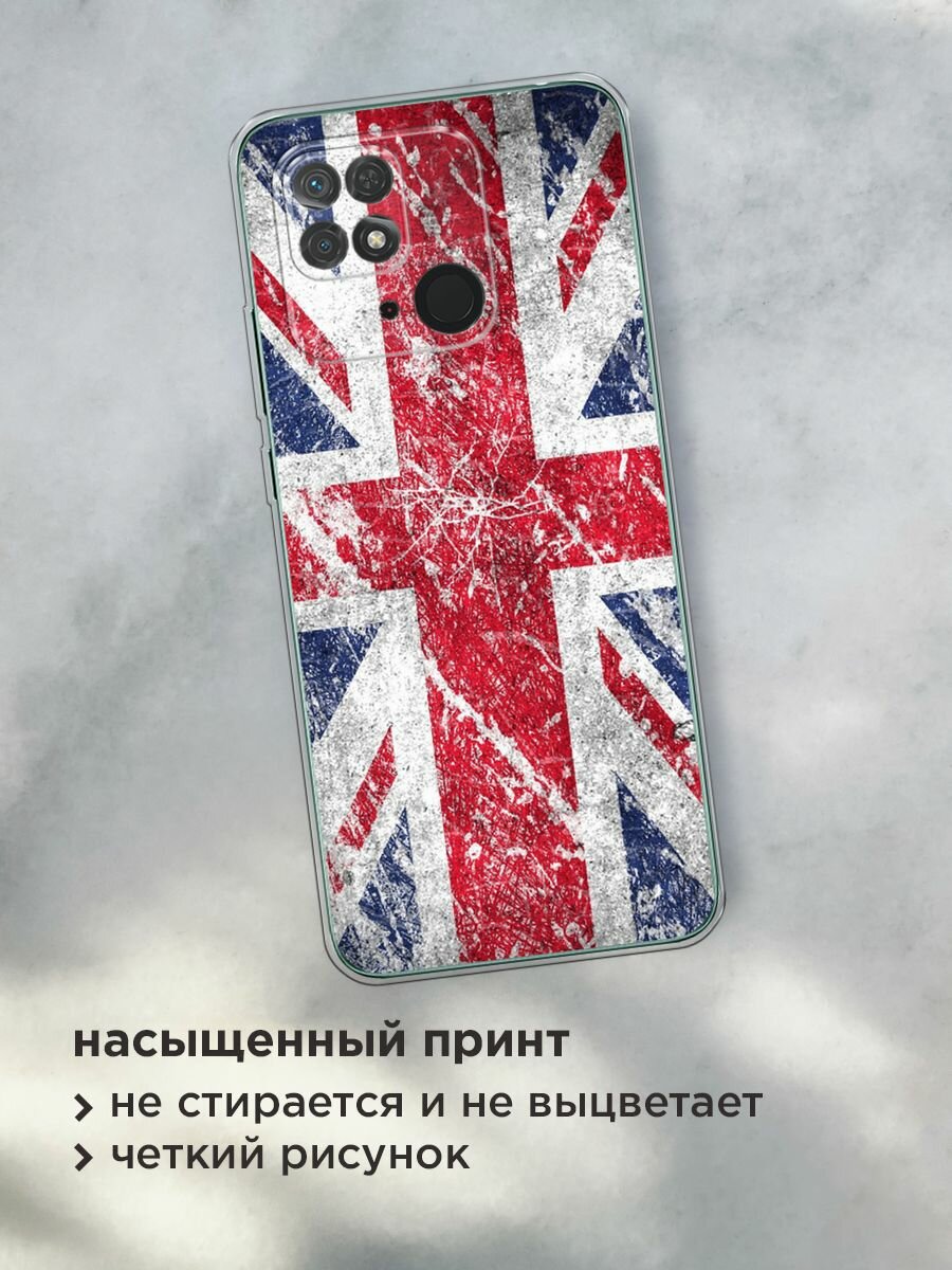 Чехол на Xiaomi Redmi 10C / Сяоми Редми 10C с принтом "Флаг британский" — фото 1