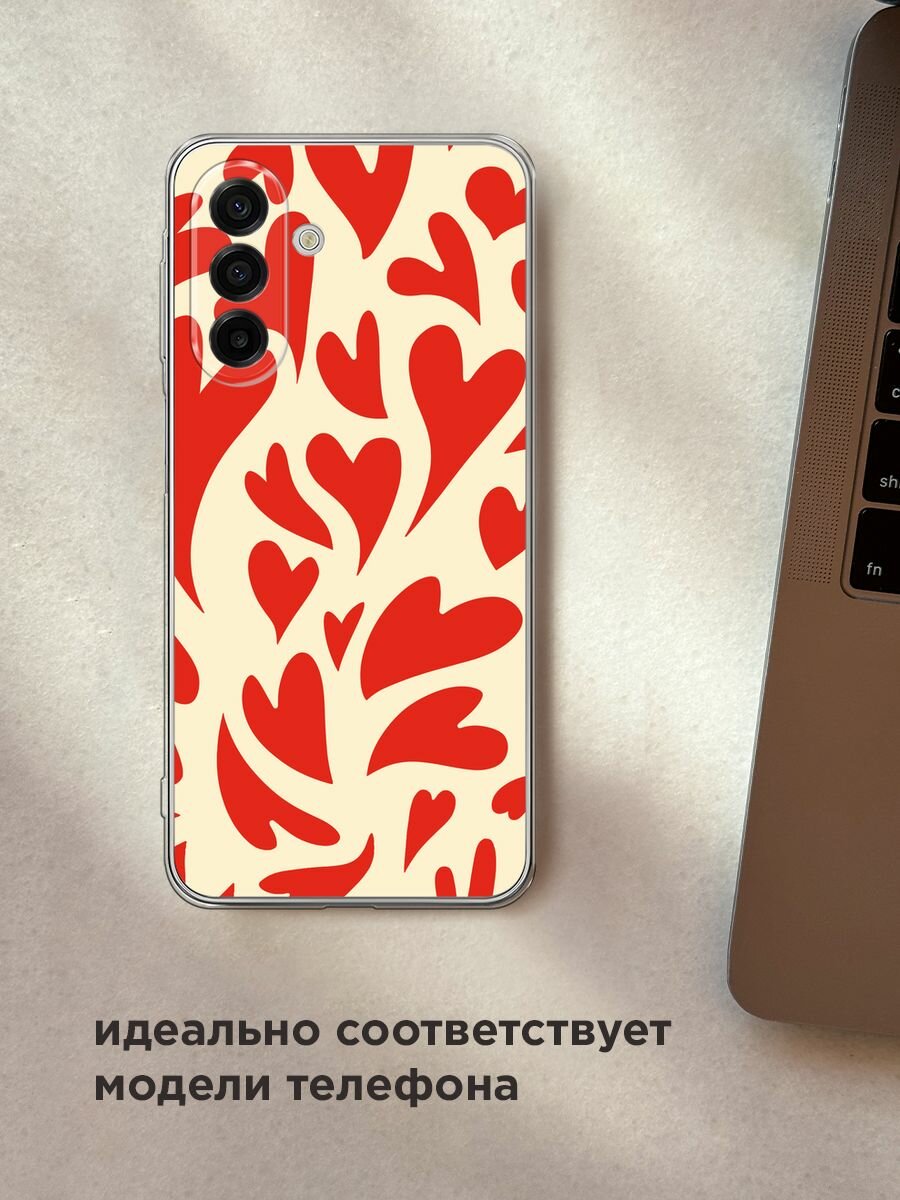 Чехол на Samsung Galaxy A17 / Самсунг А17 с принтом "Crazy hearts 1 - 14 февраля" — фото 1