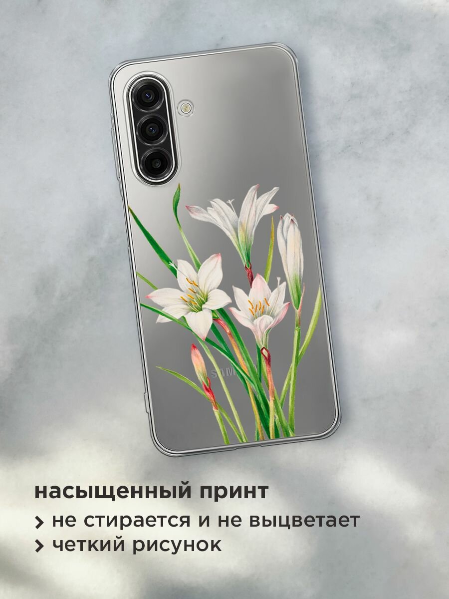 Чехол на Samsung Galaxy A17 / Самсунг А17 с принтом "White lily", прозрачный — фото 1
