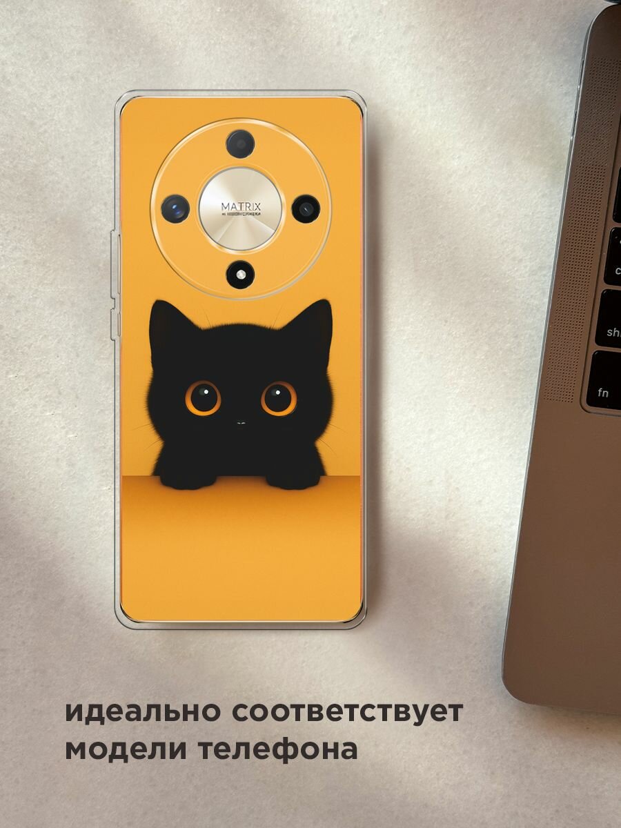 Чехол на Honor X9b / Хонор X9B с принтом "Контрастный котик" — фото 1