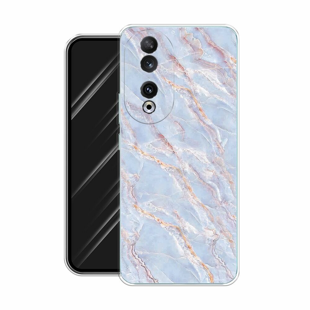 Силиконовый чехол на Honor 90 / Хонор 90 с принтом "Сиреневый мрамор" — фото 1