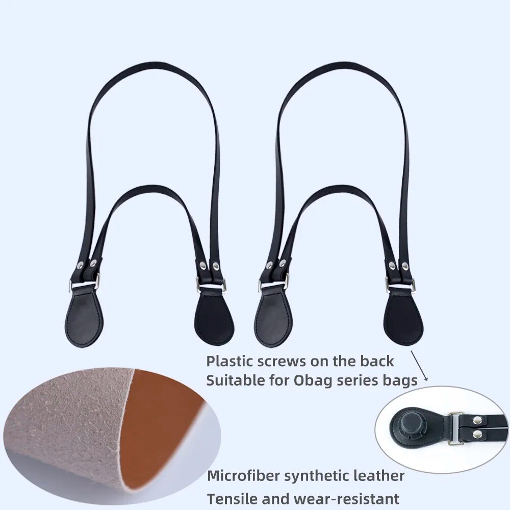 1 пара многофункциональных ручек Obag, сменные ремни из синтетической кожи из микрофибры для сумки O на одно плечо, ручные black