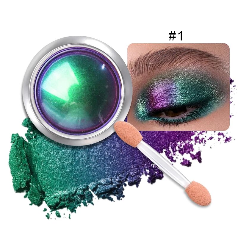 Высокопигментированные мультихромированные тени для век, мультихромированные сменные пигменты, дуохромные тени-хамелеоны, бес.