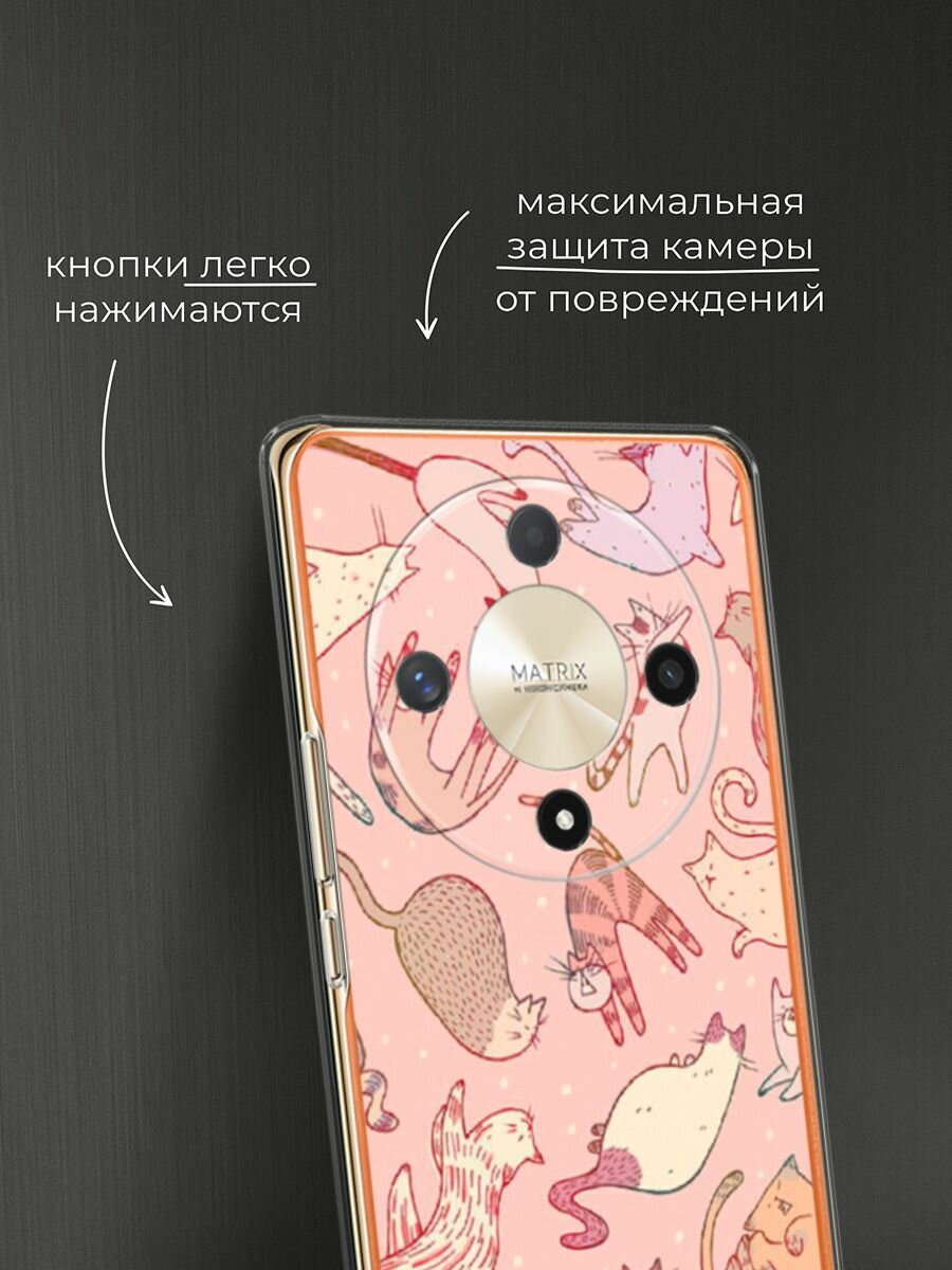 Силиконовый чехол на Honor X9b / Хонор X9B с принтом "Розовое счастье" — фото 1