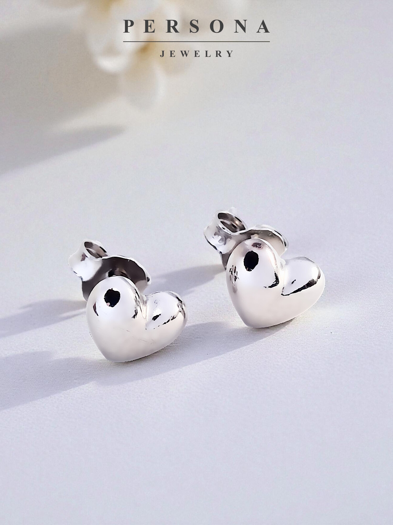 Серьги пусеты, серебро, 925 проба, родирование