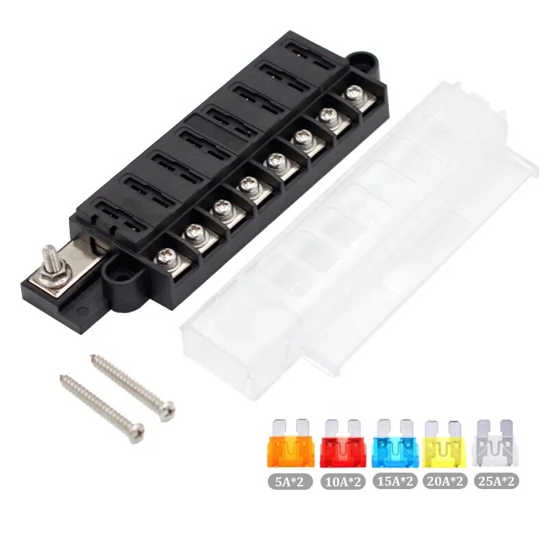 12 ~ 32 В 4-контурный блок предохранителей для автомобильной лодки, морской 8-контактный блок предохранителей с крышкой