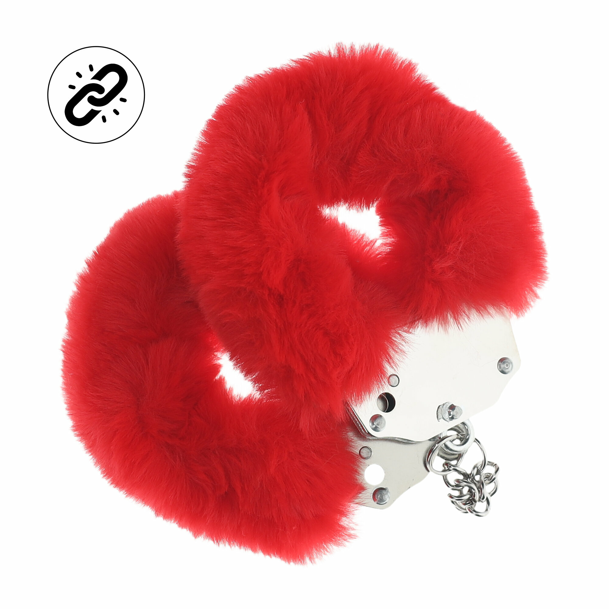 Наручники Heavy-duty Fluffy Handcuffs, для эротических игр, красные