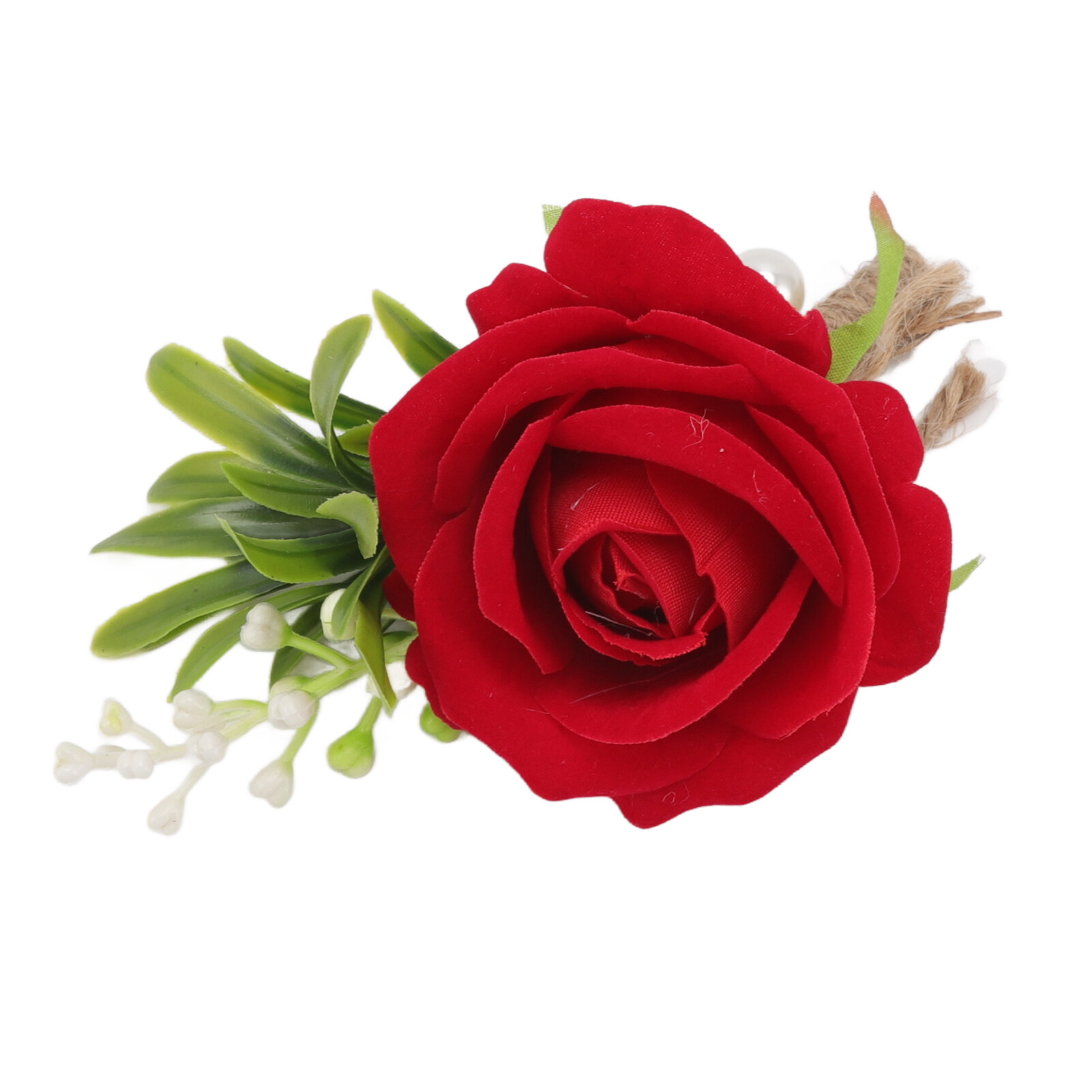 5 шт. свадебная бутоньерка с фиксированным пластиковым корсажем из искусственного цветка для невесты и жениха красного цвета