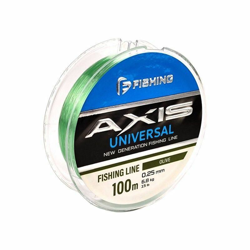 F-FISHING Леска Axis Universal Line Olive 100м 0,25мм 6,8кг 15lb