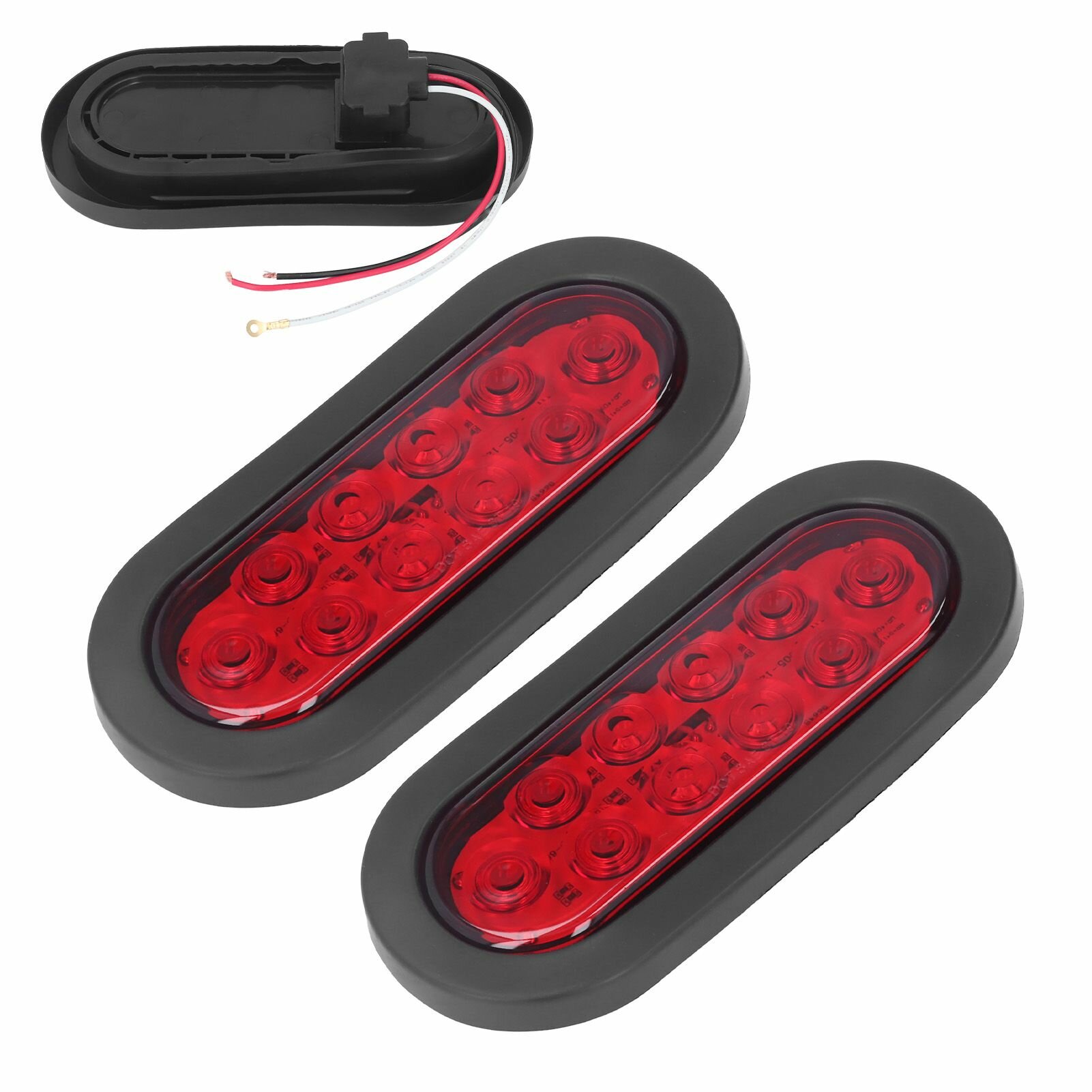2 шт. светодиодный габаритный фонарь, водонепроницаемый овальный красный 12 В, задний указатель поворота, стоп-сигнал для грузовика, лодки, прицепа, автофургона