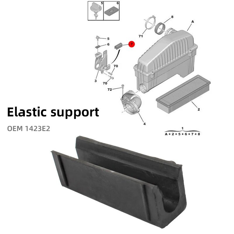 143504 1423E7 для Peugeot 301 2008 Citroen C3-XR Elysee 1,6 л корпус воздушного фильтра с фиксированной кнопкой, эластичная опора