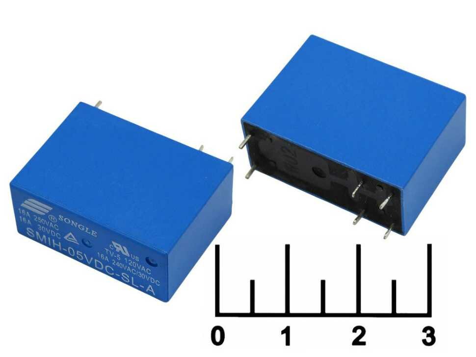 Реле =5V 16A/250V SMIH-05VDC-SL-A