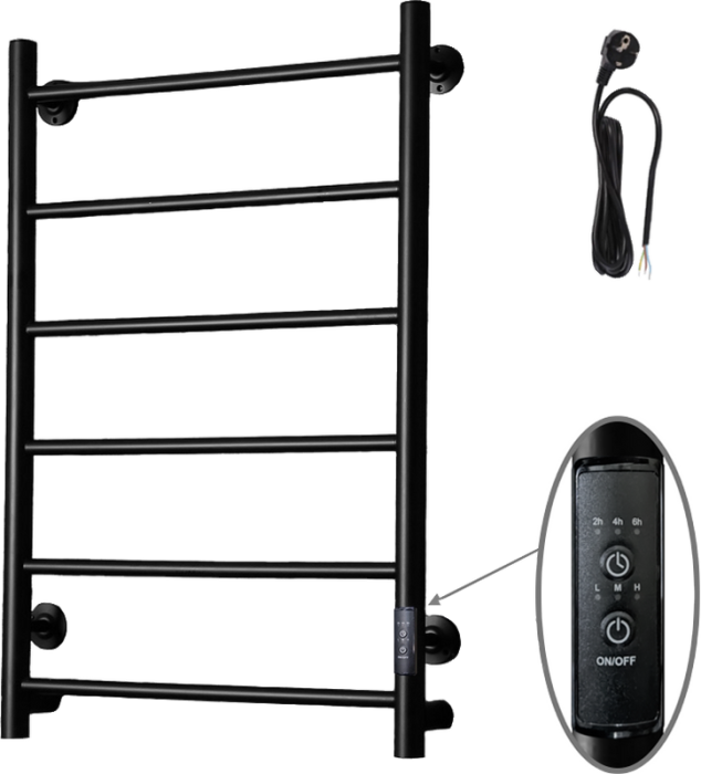 Полотенцесушитель электрический Тругор Аспект ПЭК 1 80x50 с выключателем, черный