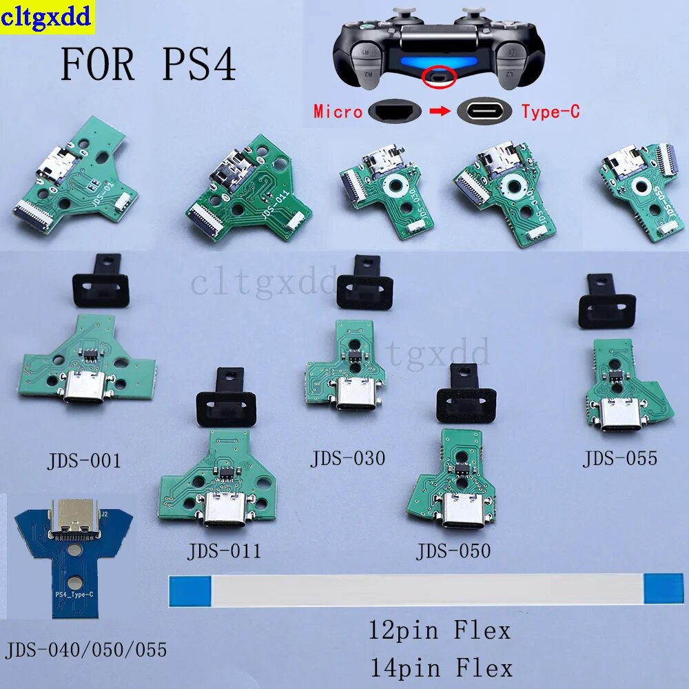 Порт зарядки для контроллера PS4 Cltgxdd Type-C JDS-040 14pin flex — фото 1