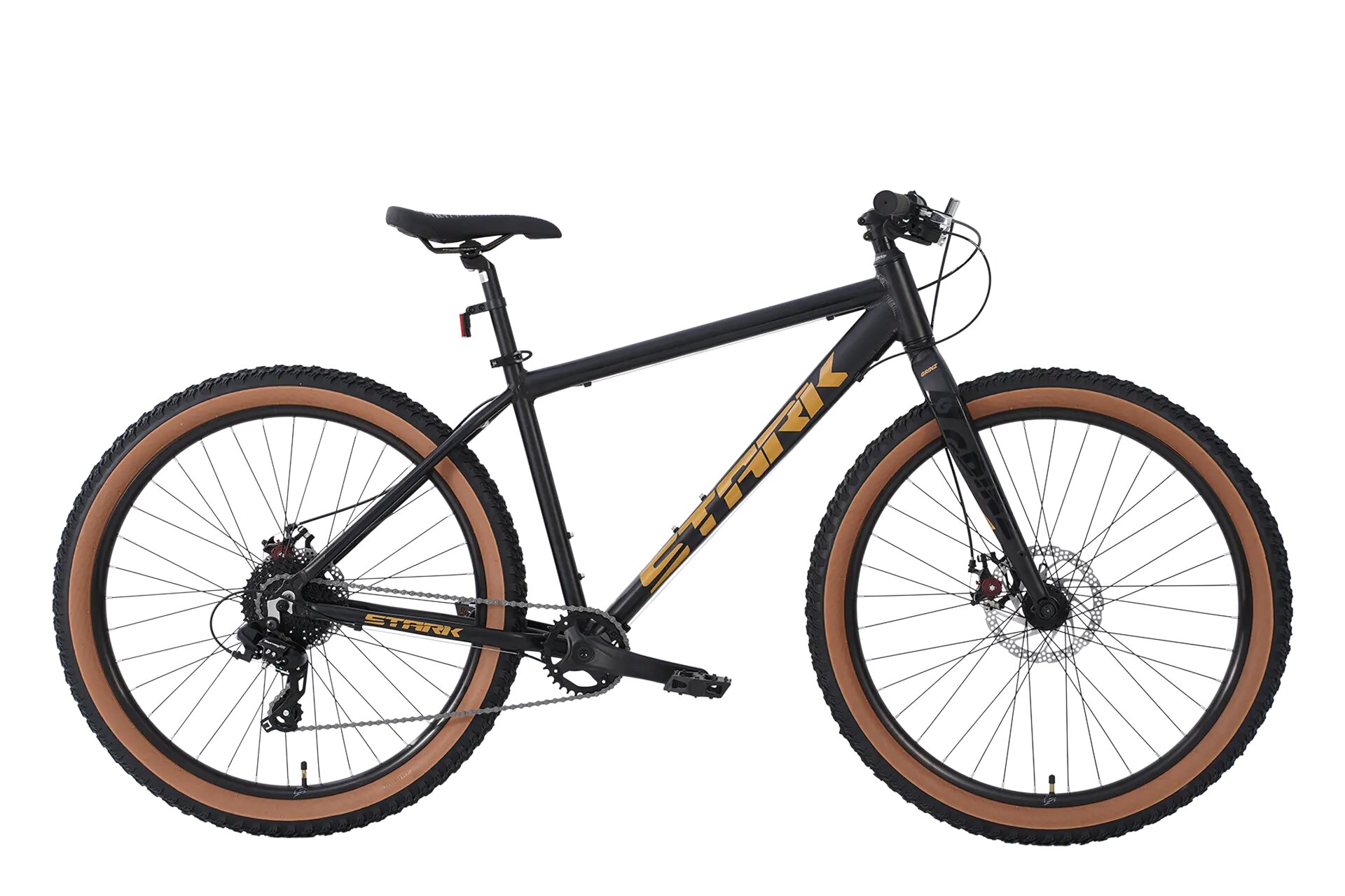 Велосипед Stark Tank 27.1 D+ 2025, черный матовый/песочный M/18"