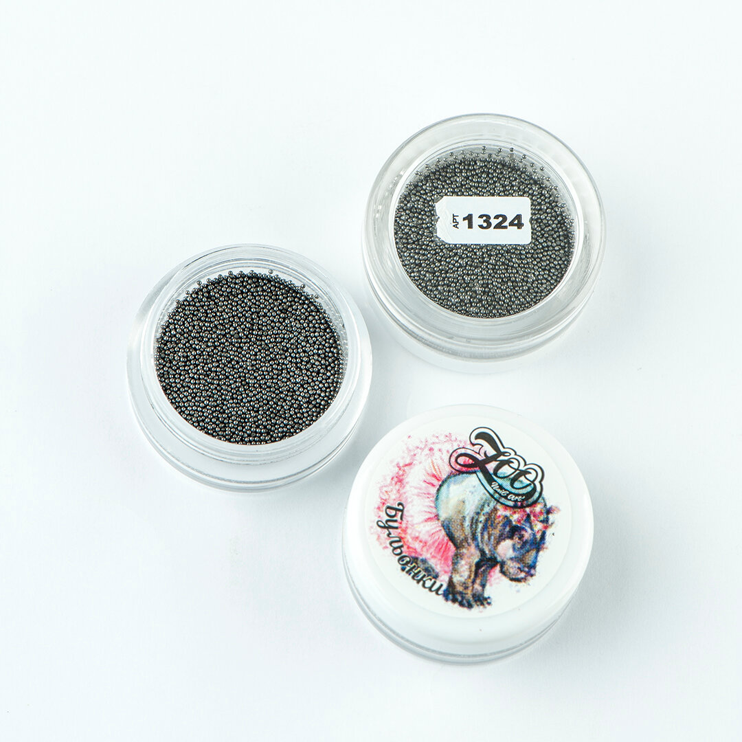 Бульонки металлические Zoo Nail Art (1324 диам. 0.6 мм) черные 10г