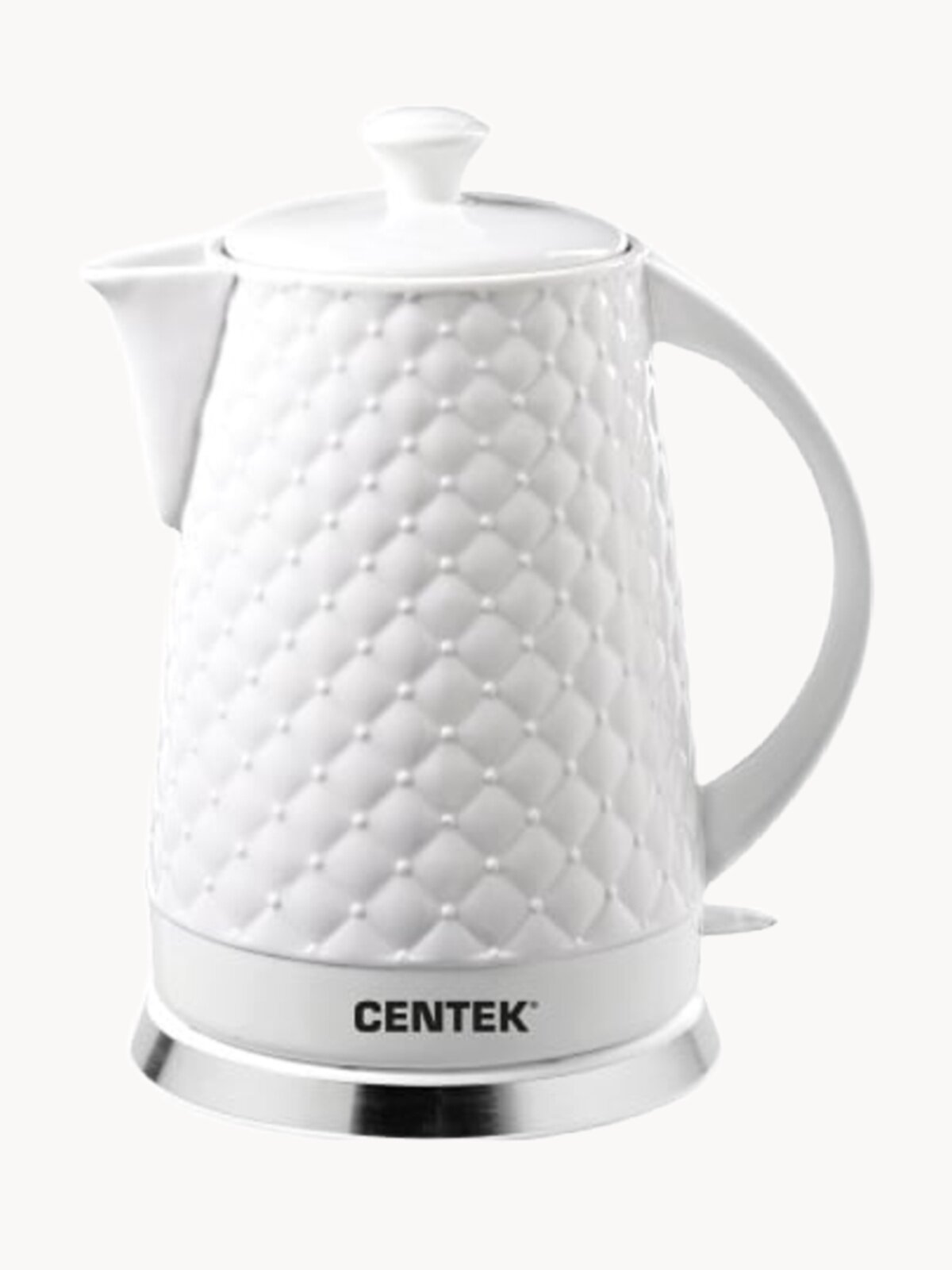 Чайник электрический CENTEK CT-0061 White - 2.0 л/ 2000 Вт/ супербелая керамика/ рельефный корпус