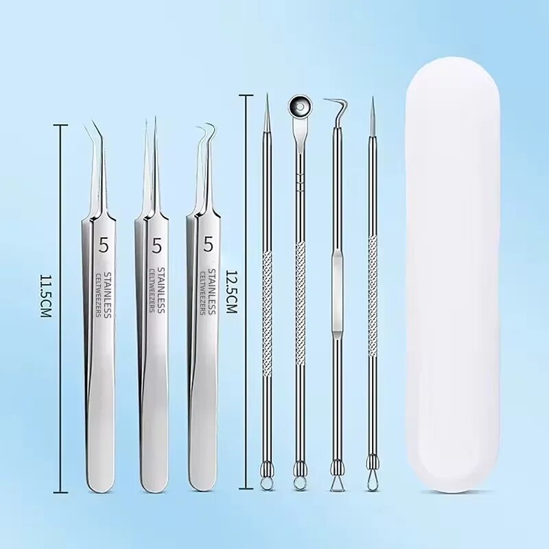 Набор инструментов для удаления комедонов из нержавеющей стали, 7pcs