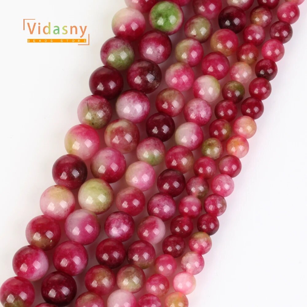 Красный белый турмалин бусины Vidasny 6/8/10 мм 6mm Approx 58pcs