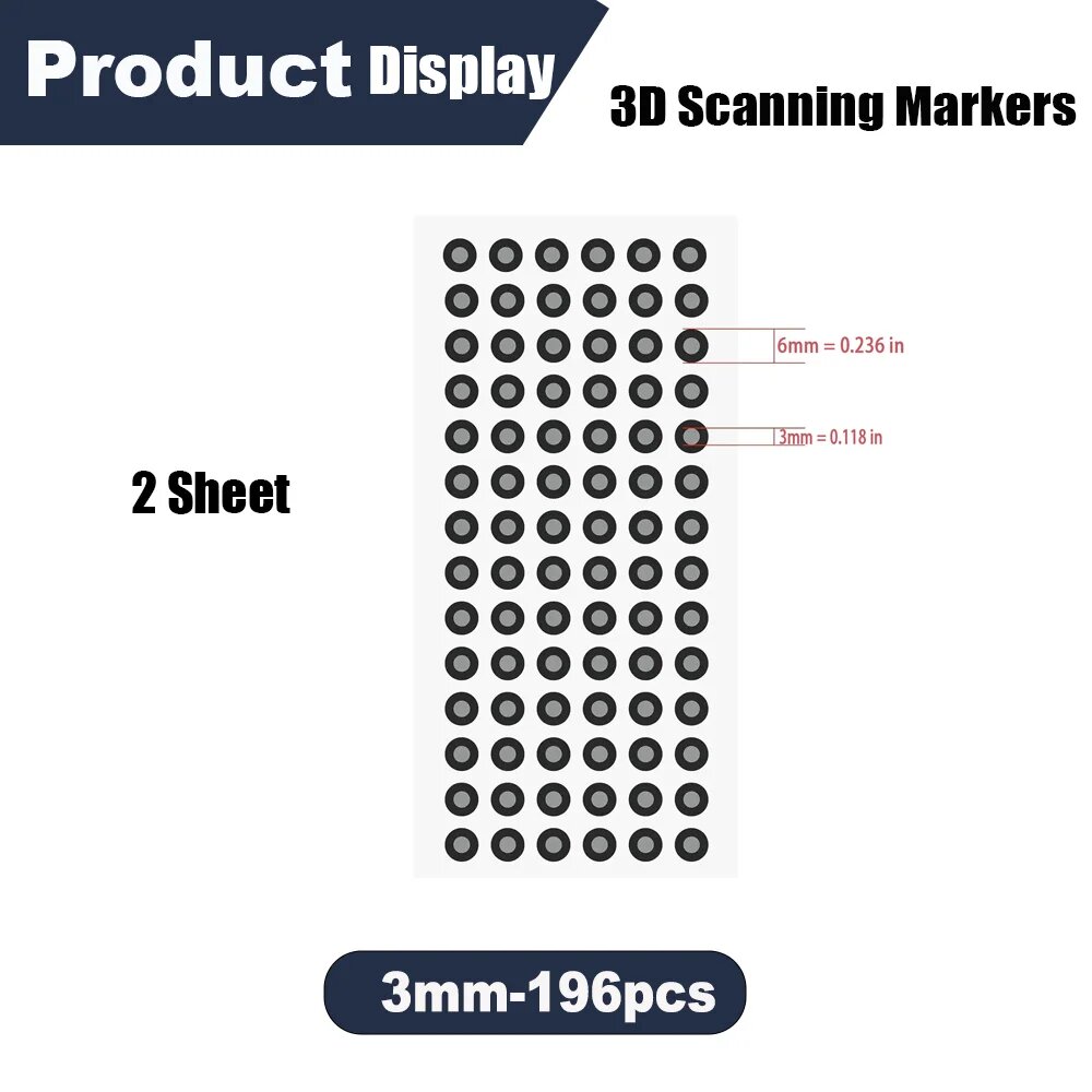 Маркеры 3D-сканирования LIXIU 3/6 мм 3mm 196pcs