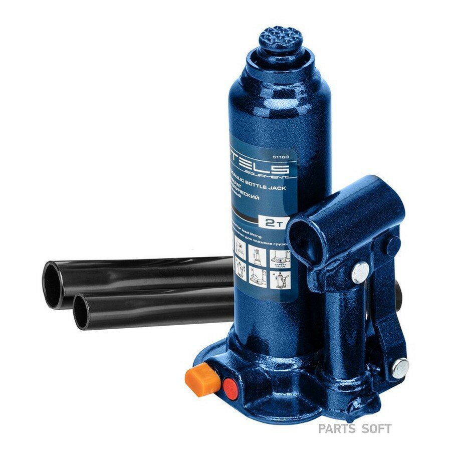 Домкрат гидравлический бутылочный, 2 т, h подъема 178–338 мм от официального дистрибьютора, STELS, артикул 51160