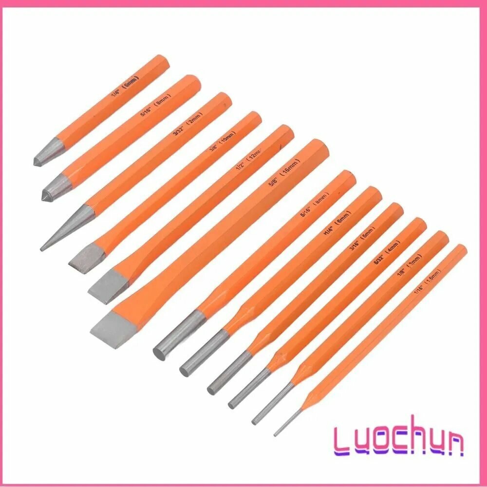 Пунши и долота 12 шт. с эргономичной ручкой, прочные и удобные инструменты для обработки камня