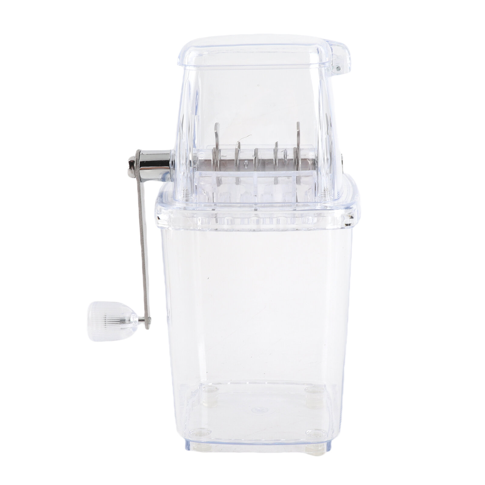 Ручная ледяная машина для домашнего использования с лезвиями из нержавеющей стали Ручное ручное прозрачное выключатель без BPA Прозрачная портативная ледяная дробилка для создания напитков ледяные блюда