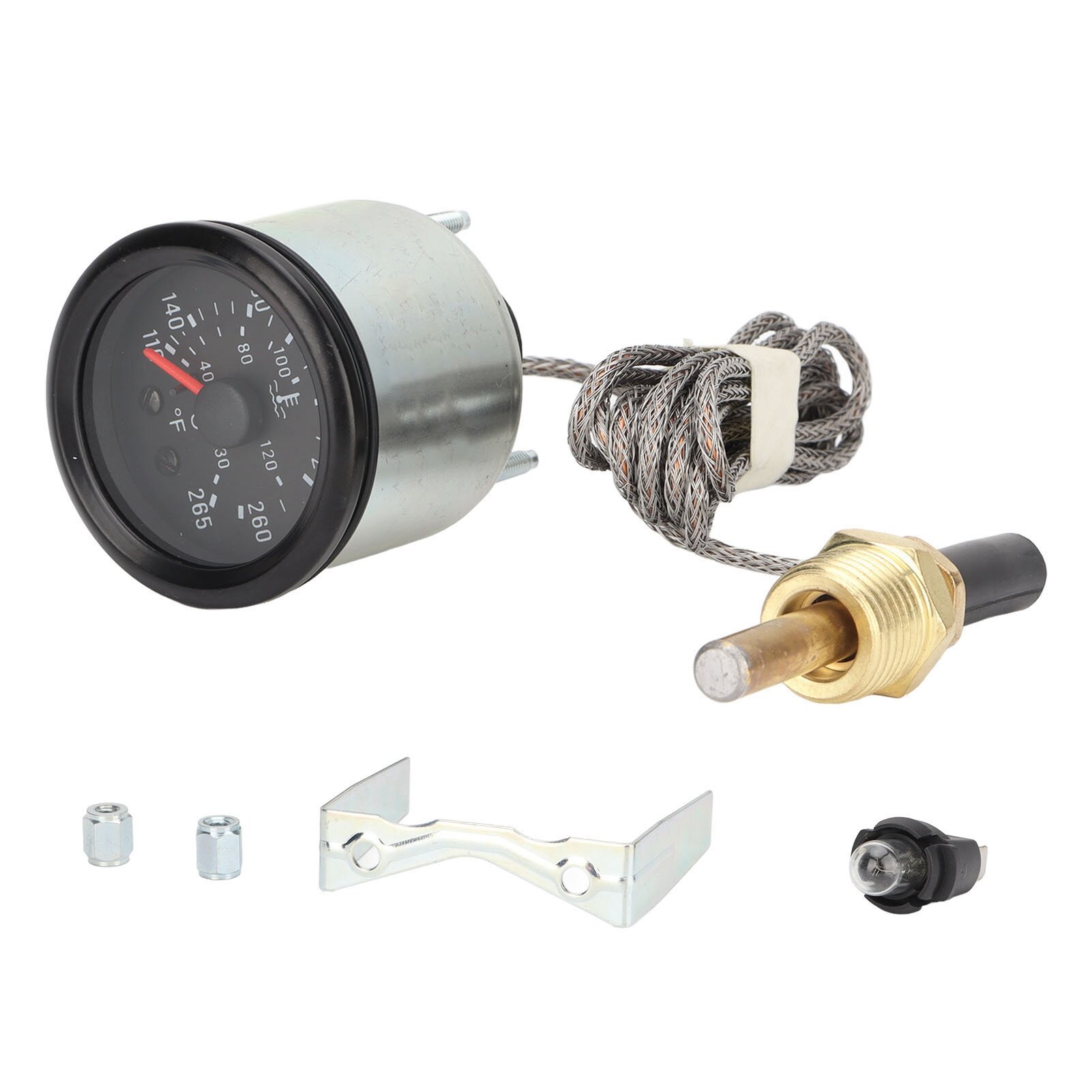 Механический датчик температуры воды 52 мм с датчиком, циферблатный стрелочный измеритель температуры воды для инженерных транспортных средств DC12 В, прочный и точный