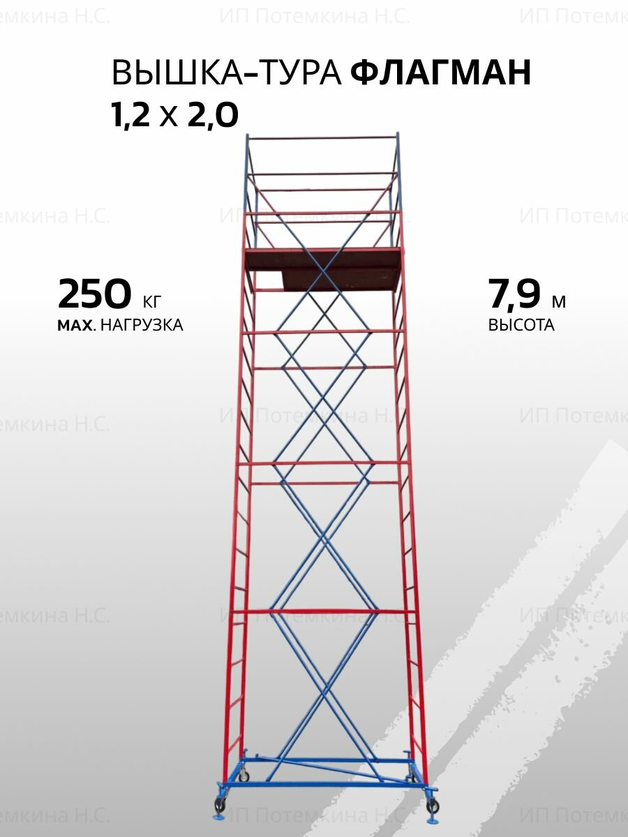 Вышка-тура флагман 1.2х2.0x7,9м 4 секции