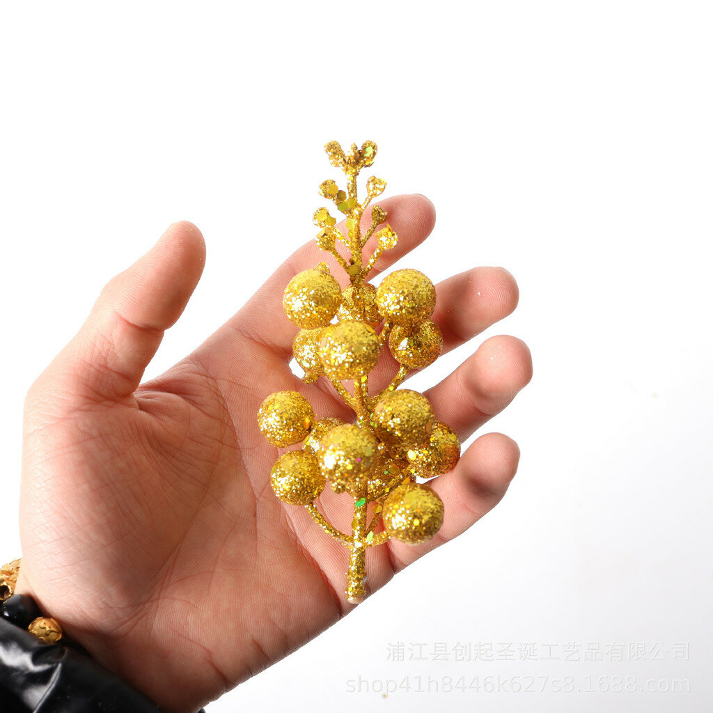 Яркие 15 иридесцентных золотых и серебряных украшений для ягод для элегантного праздничного оформления золото