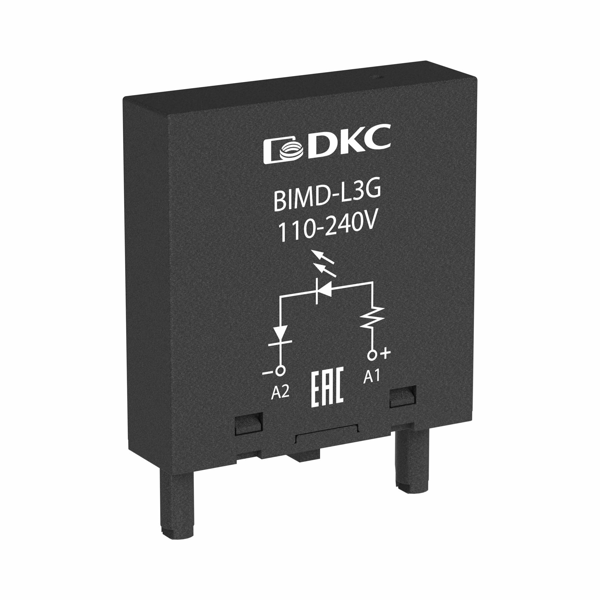Модуль защиты DKC и индикации, LED зелёный, варистор A1+, 24V AC-DC