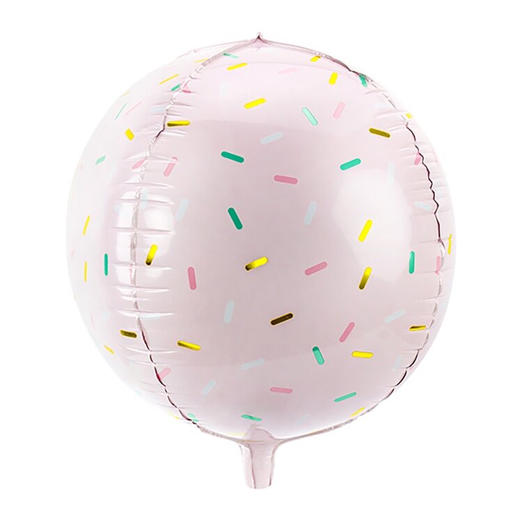 Воздушный шарик PartyDeco 3D сфера, 16", конфетти, Light Pink