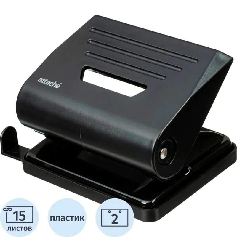 Дырокол Attache Eco до 15 листов, черный