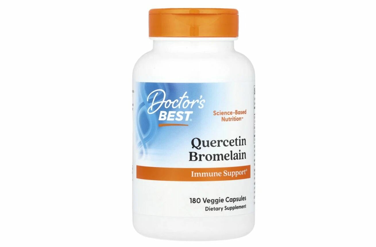 Doctors Best, Quercetin Bromelain, Кверцетин с бромелаином, 180 растительных капсул