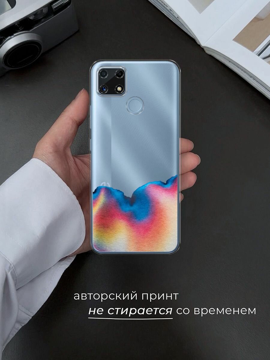 Чехол на Realme C25/C25s / Реалми С25/C25s с принтом Акварельное сочетание, прозрачный — фото 1