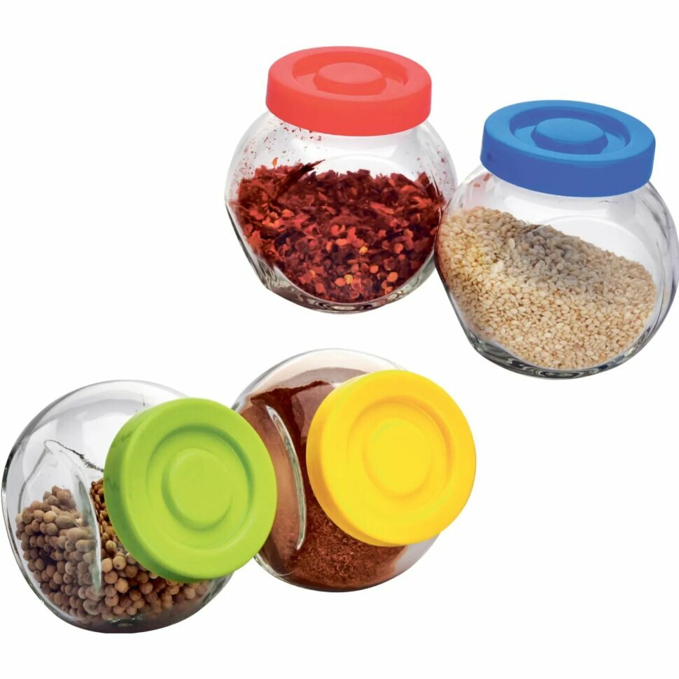 Банка для сыпучих продуктов набор 4шт стекло VASO 0,15 л, 2343763