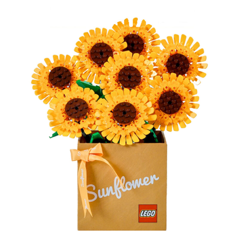 Конструктор унисекс LEGO Подсолнухи Floral Collection 40524, лимитированная серия, 764 детали, коробка с высушенными цветами