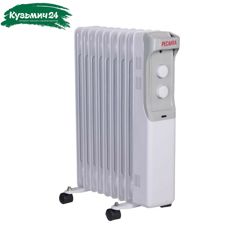 Масляный радиатор Ресанта ОМ-9А 2 кВт, 1 шт.