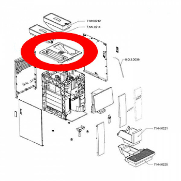 8S10382 Верхняя крышка корпуса Dr.Coffee CoffeeBar/MiniBar