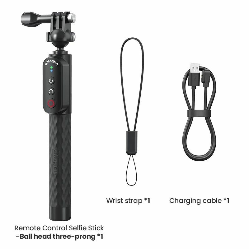 AMagisn Монопод Bluetooth Selfie Stick, 10 метров Водонепроницаемый 100 см Выдвижная палка для мобильных телефонов Gopro Insta360 X4 X5 Аксессуары-Шаровая головка с 3 зубцами