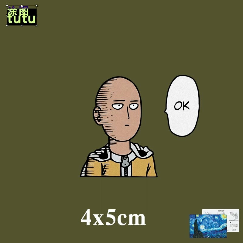 Мини-наклейка One Punch Man с отражением для автомобиля, размер 4x5 см, аниме-картинка, легко наносится, прочный винил