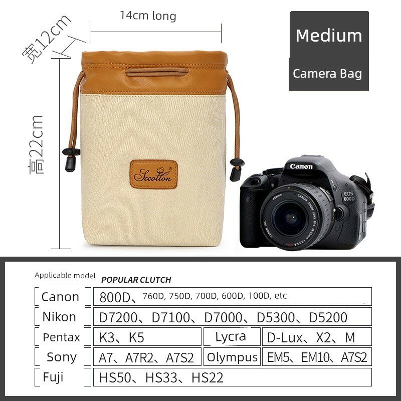 Средняя M Бежевая Портативная Фотосумка для Canon EOS R7 R10 R5C R6 R5 RP M50 M6 II M200 M100 M10 M5 M3 M2 SX60