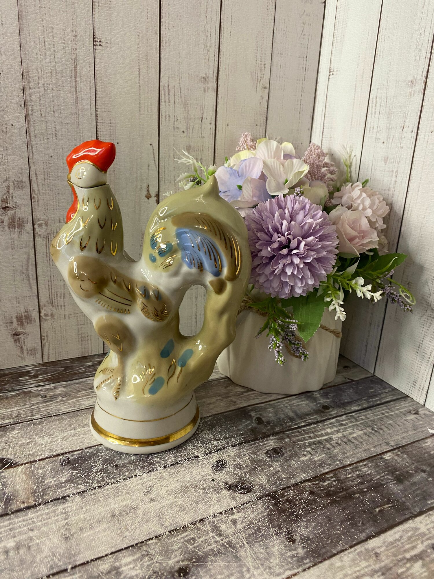 Штоф СССР графин Петушок, Городница ФЗ, 60-е гг, высота 18.5 см