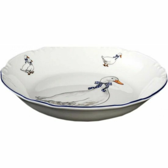 Тарелка для супа Thun 1794 "Констанция" 19 см, декор "Гуси" (P1650133JQZ8408200 Thun)