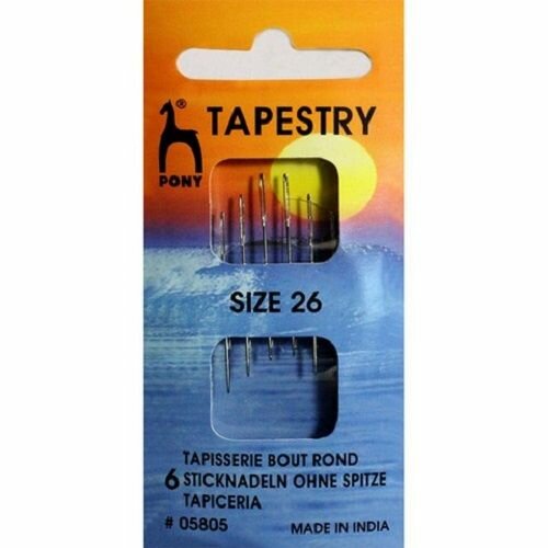 Иглы ручные PONY для гобеленовых и трикотажных тканей № 26, 6 шт